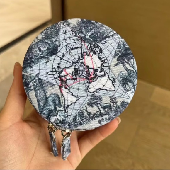 Dior | Bags | Dior Round Canvas Coin Purse With World Map Design Gift ...